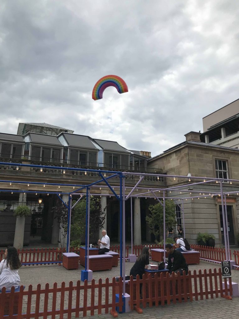 Stunning Giant Inflatable Rainbow over Covent Garden